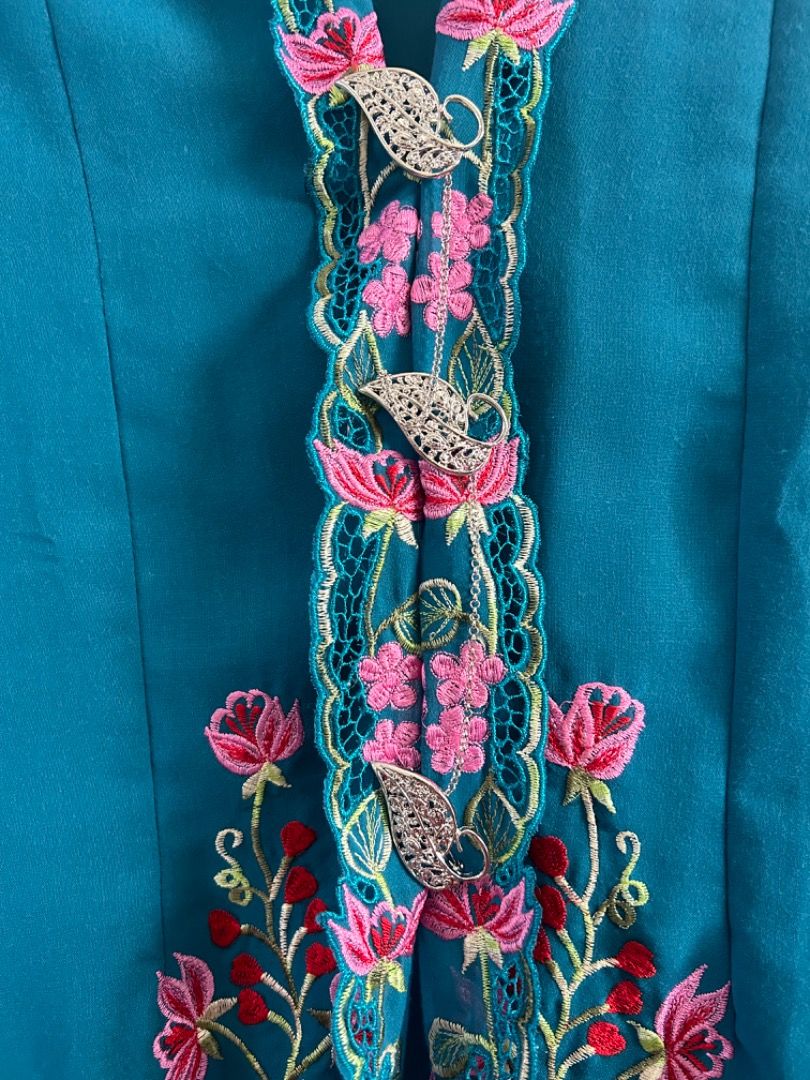 Sky blue Nyonya Kebaya and Sarong set, Women's Fashion, Dresses & Sets ...