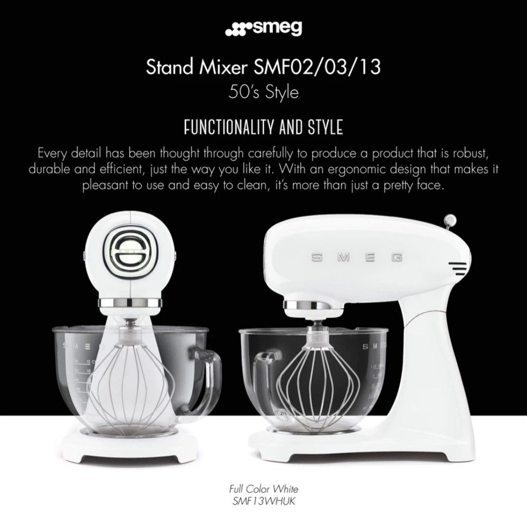 SMEG Full Colour Stand Mixer 50's Retro Style Aesthetic, TV & Home ...