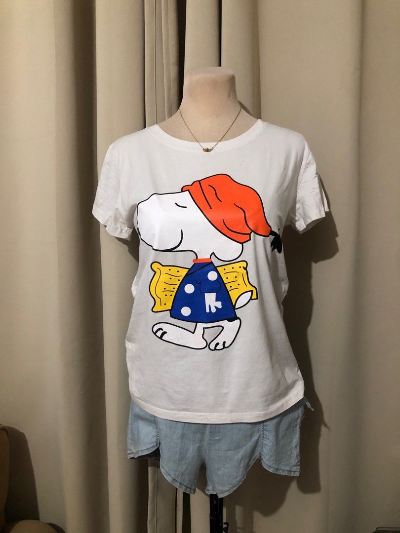 snoopy front/backnprint, Women's Fashion, Tops, Shirts on Carousell