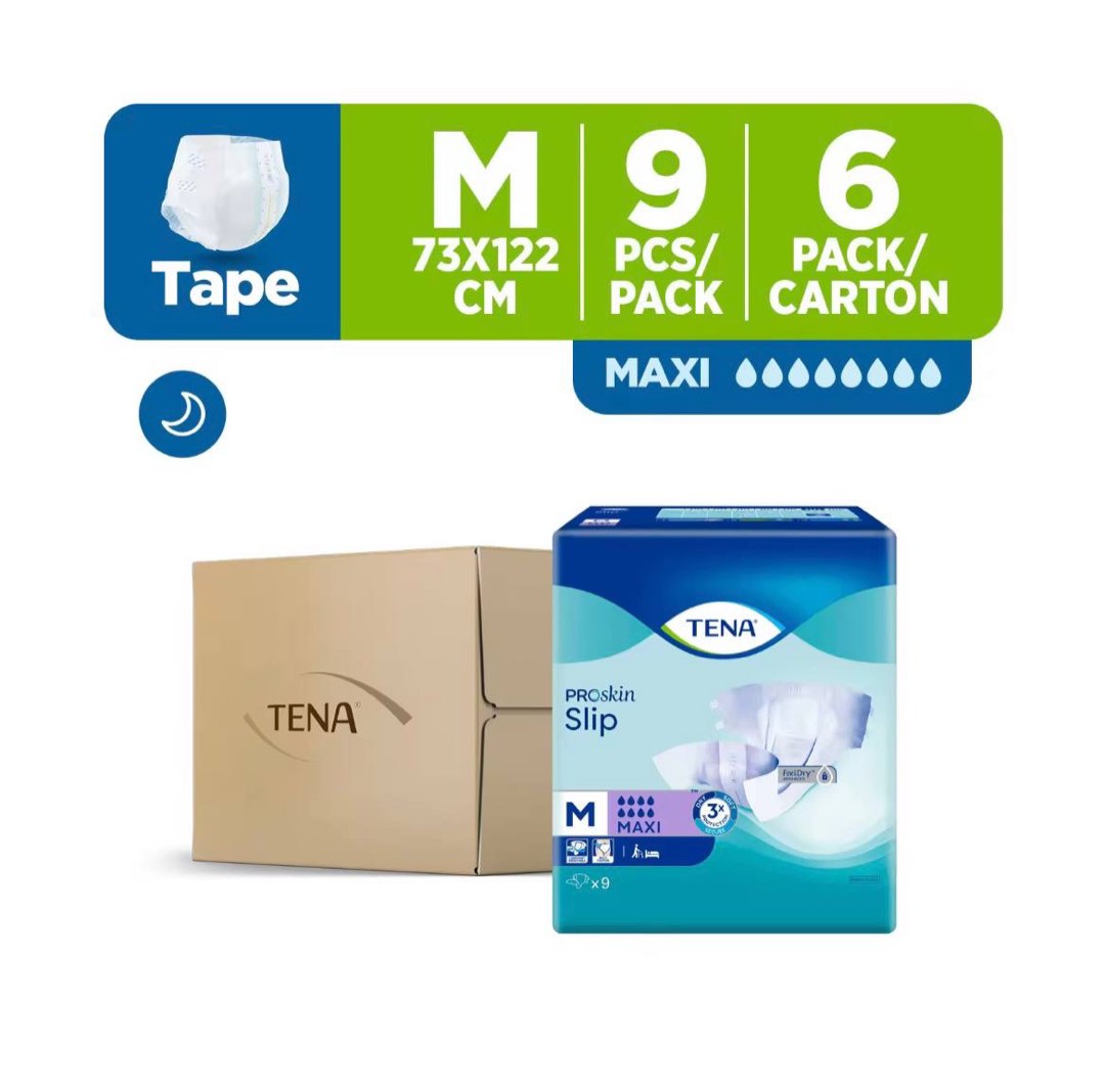Tena Proskin Slip Maxi Adult Diapers Size M, Health & Nutrition, Assistive & Rehabilatory Aids ...