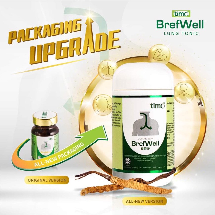 Timo Cordyceps Brefwell 450mg (30 Capsules), Health & Nutrition, Health ...