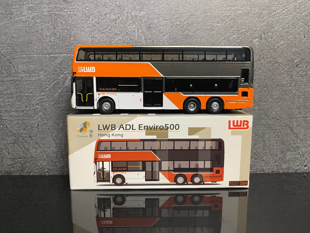 Tiny HK #111 LWB ADL Enviro 500 Bus Orange 1/110 1:110 not SG Bus ...