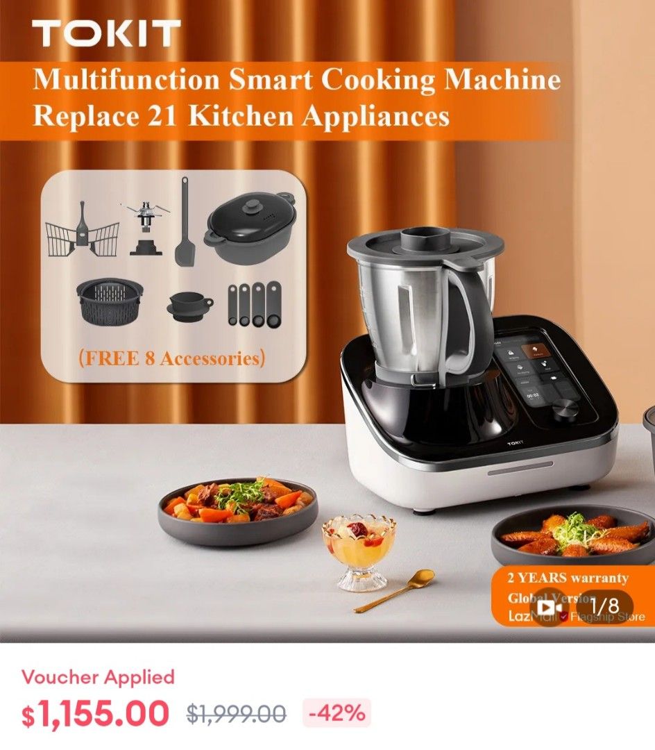 Tokit omni cook robot all in 1 cooker, TV & Home Appliances, Kitchen ...