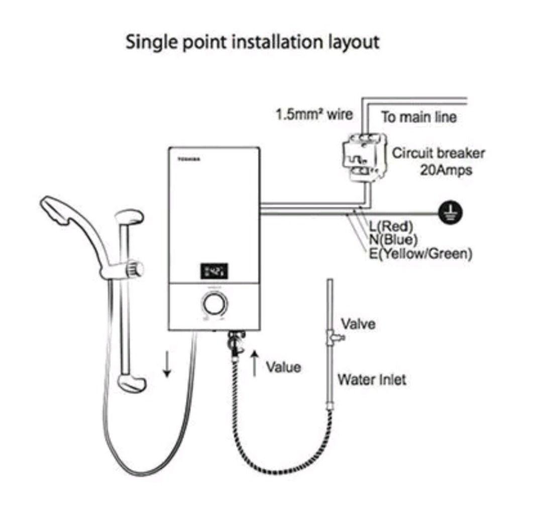Toshiba instant water heater, TV & Home Appliances, Water Heater ...