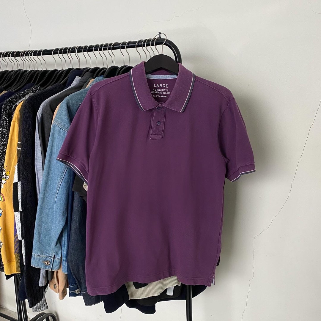 Uniqlo list accent dry polo shirt kaos kerah basic baju berkerah, Fesyen Pria, Pakaian , Atasan ...