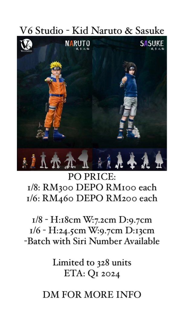 V6 Studio - Kid Naruto & Sasuke, Hobbies & Toys, Toys & Games on Carousell