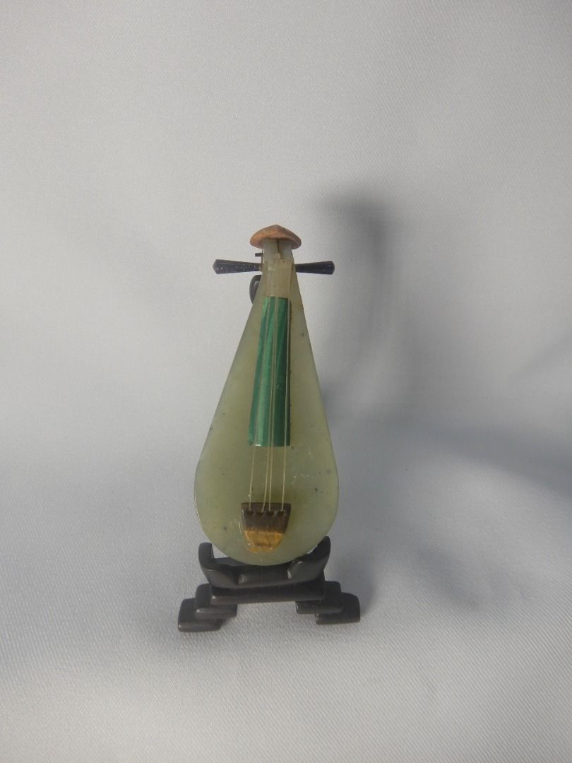 Vintage Chinese semi precious stone miniature musical string ...