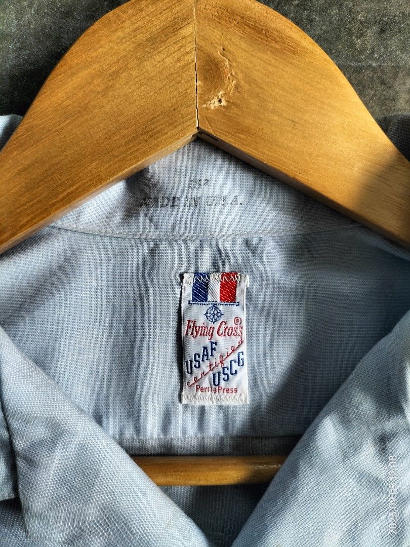 VINTAGE US AIR FORCE MILITARY BLUE PERMA PRESS UNIFORM SHIRT, Men's ...