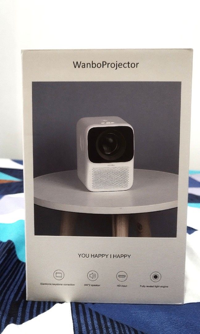 Wanbo T2 Max Portable Projector with Tripod and Projector screen, TV ...