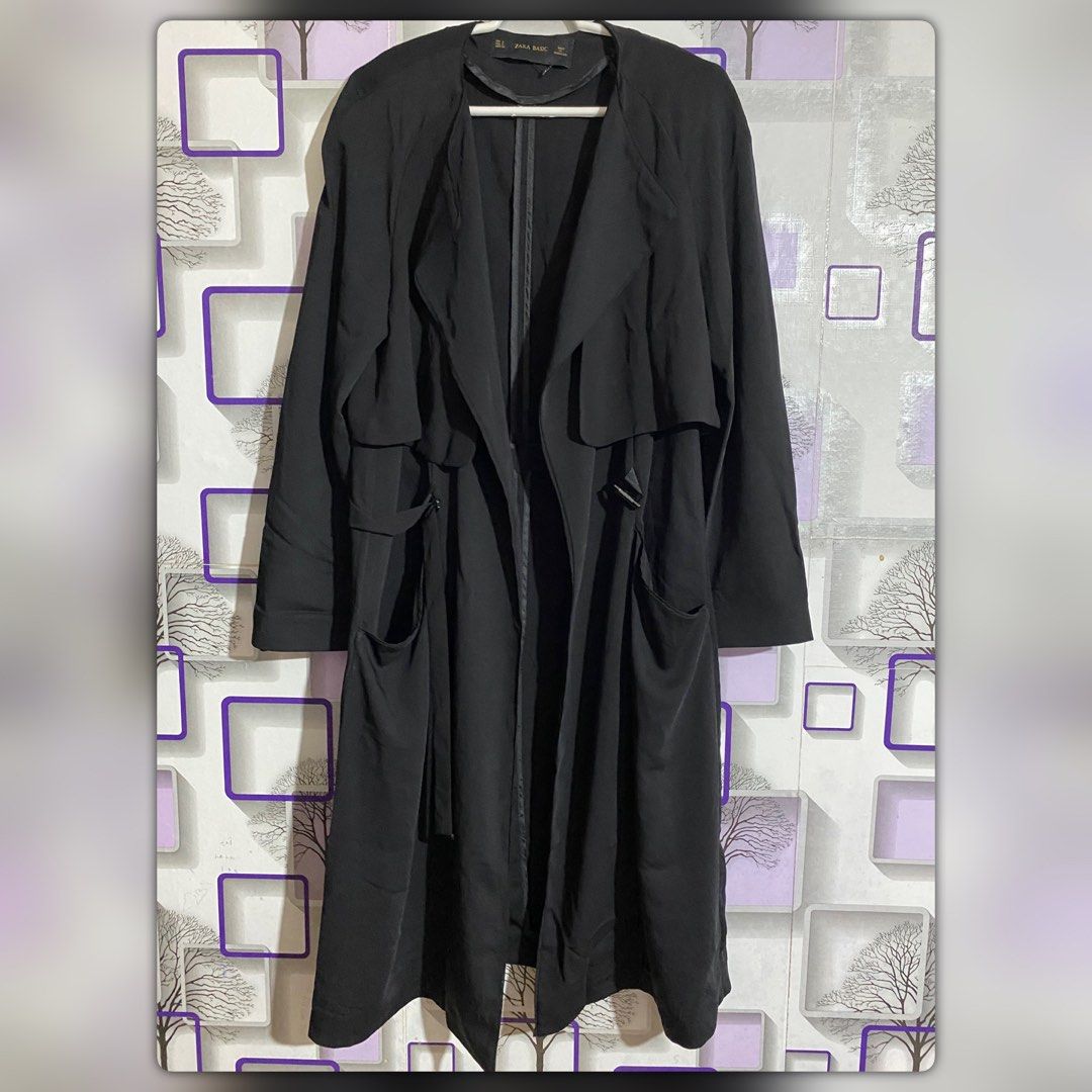 Zara outer black with belted, Fesyen Wanita, Pakaian Wanita, Baju ...