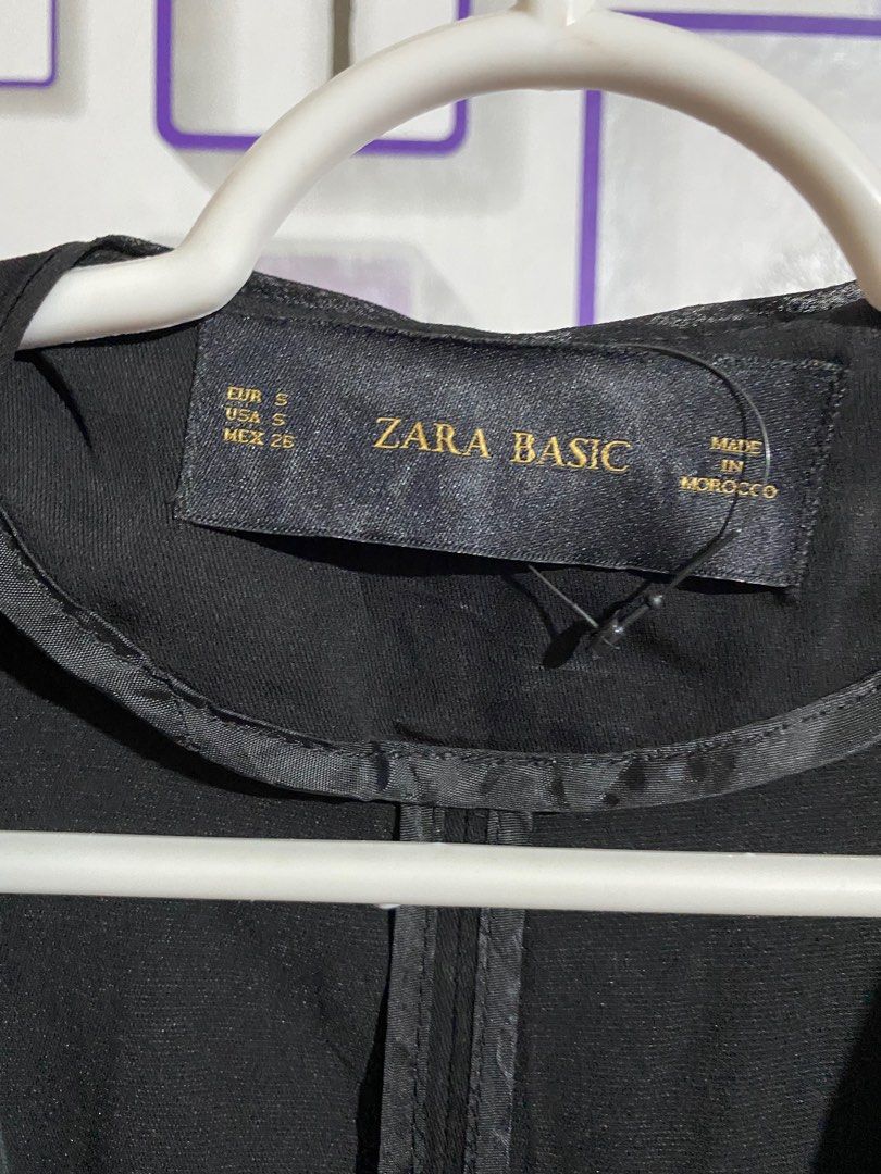 Zara outer black with belted, Fesyen Wanita, Pakaian Wanita, Baju Luaran di Carousell