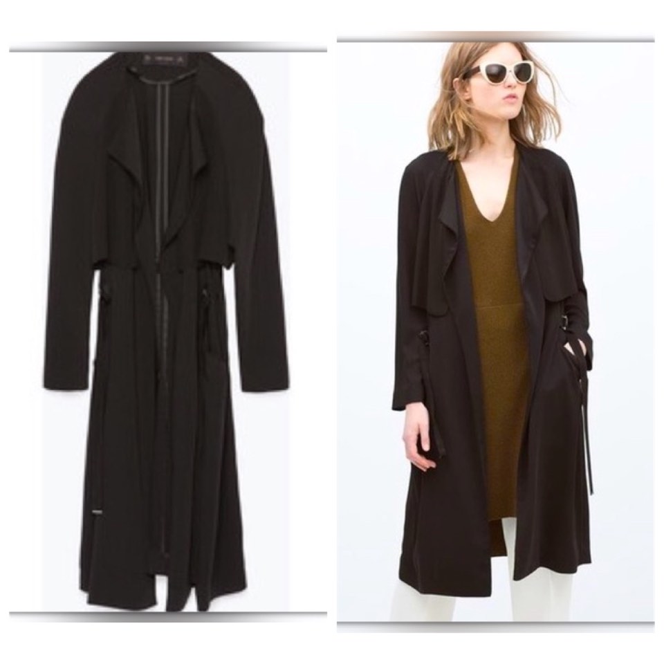 Zara outer black with belted, Fesyen Wanita, Pakaian Wanita, Baju ...