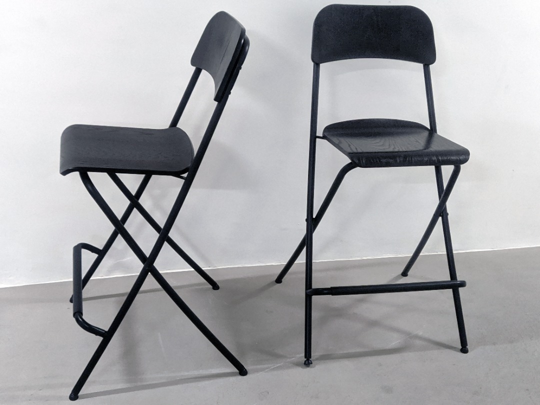 2 x Ikea Franklin Bar Stool / High Stool with Backrest, Furniture ...