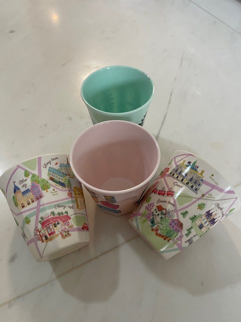 4 normal plastic cups, Furniture & Home Living, Kitchenware & Tableware ...