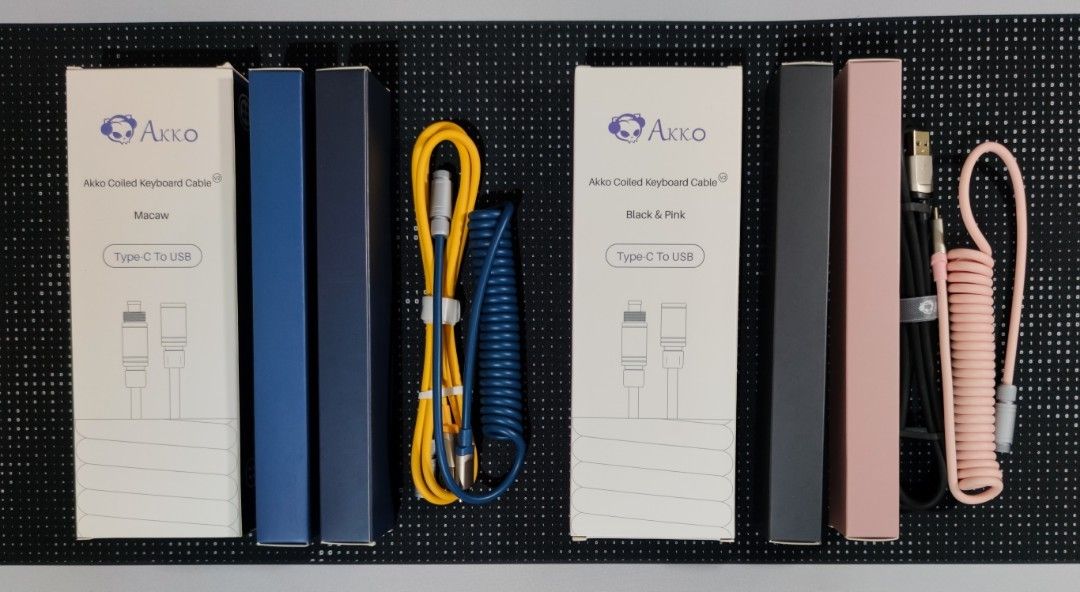 Akko Coiled Aviator Cable (Macaw Navy Blue & Yellow), Computers & Tech ...