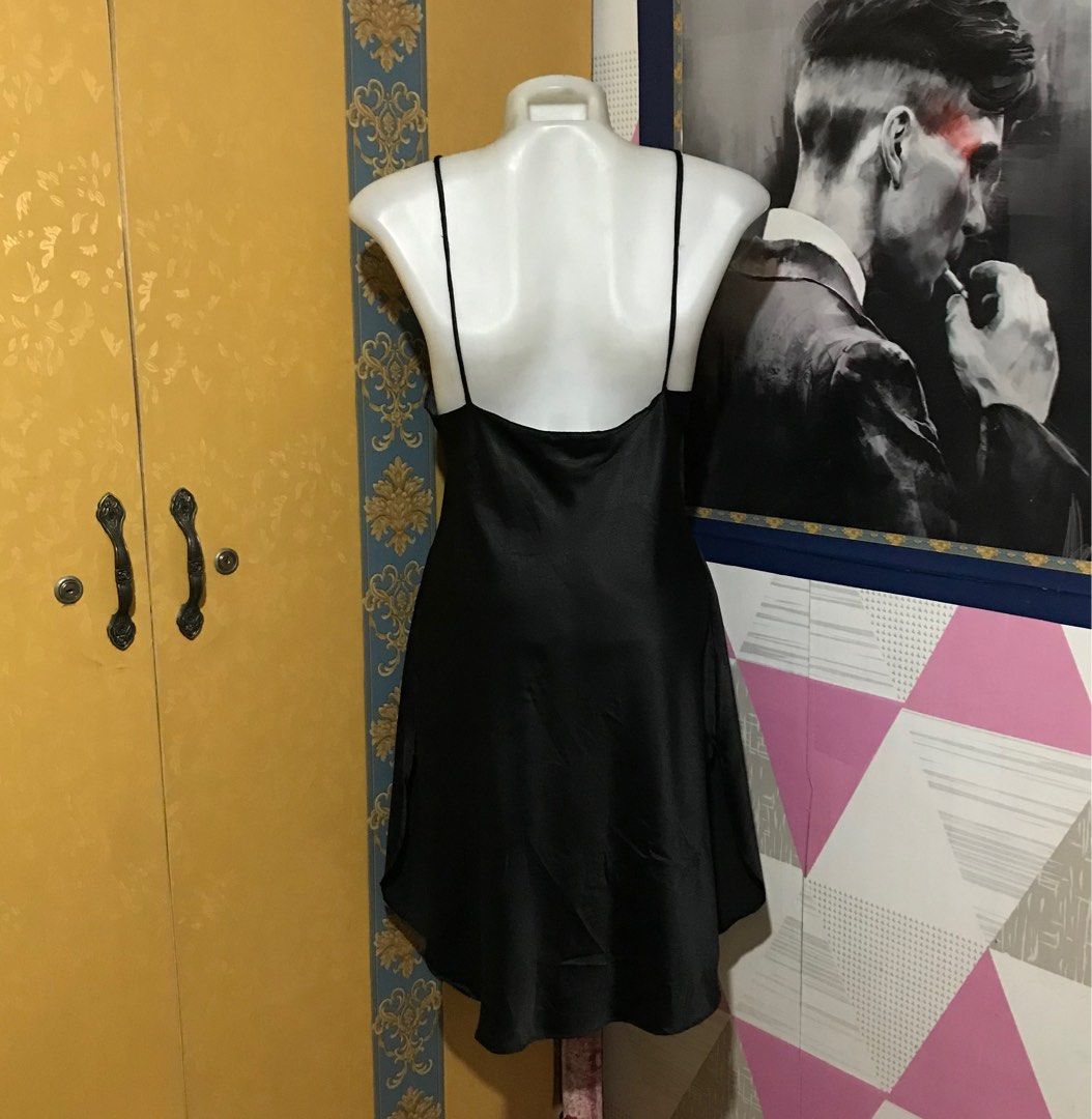 Alexandra chase Classy Black Slip Dress, Women's Fashion, Undergarments ...