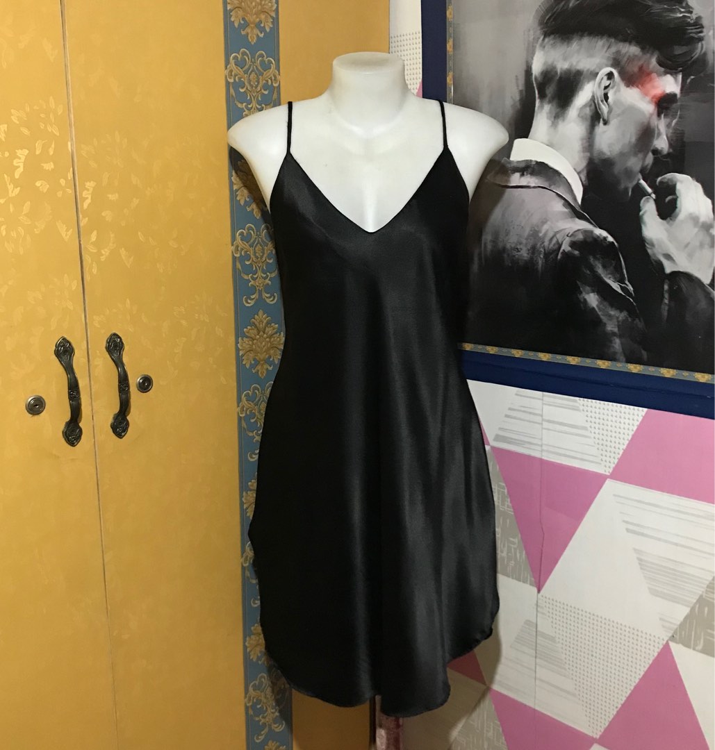 Alexandra chase Classy Black Slip Dress, Women's Fashion, Undergarments ...