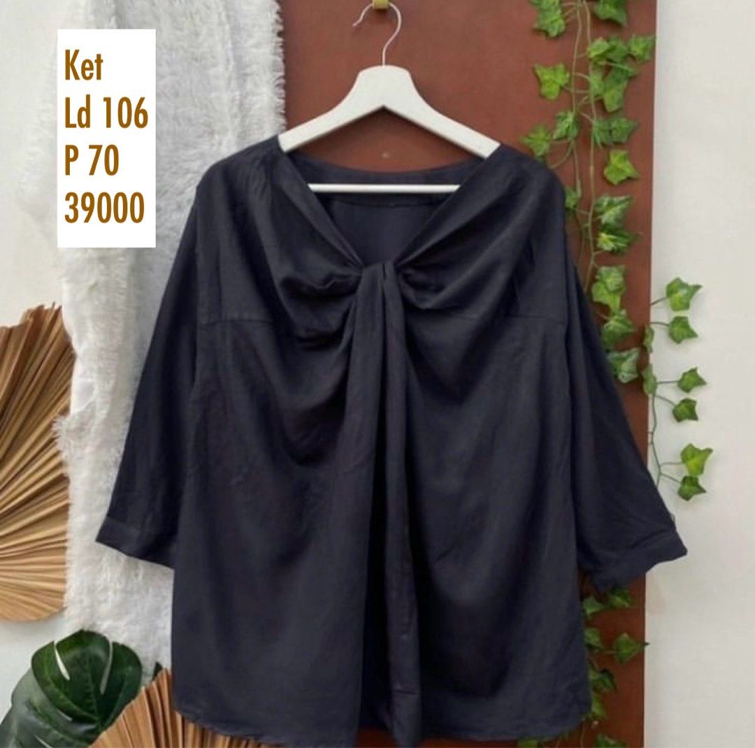atasan blouse black unik cantik hitam, Fesyen Wanita, Pakaian Wanita ...