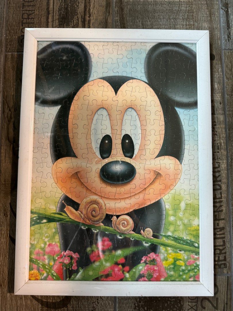Authentic Mickey Mouse Jigsaw puzzle in frame, Furniture & Home Living ...
