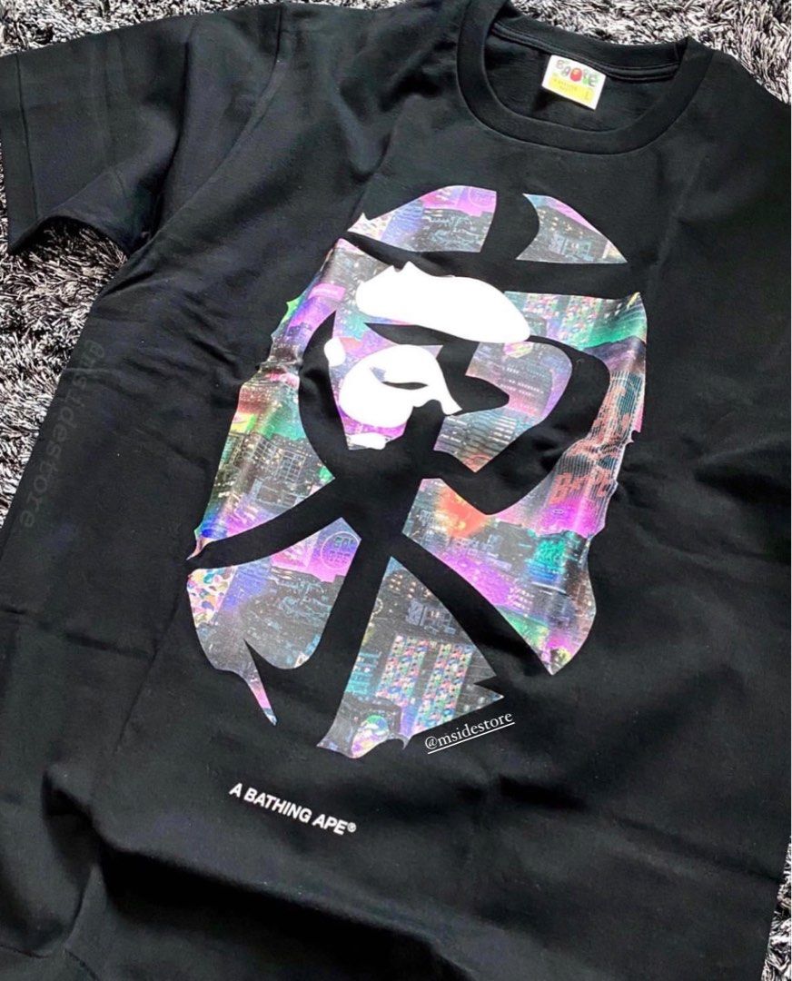 Bape Neon City Ape Head Tokyo Tee, Men's Fashion, Tops & Sets, Tshirts ...