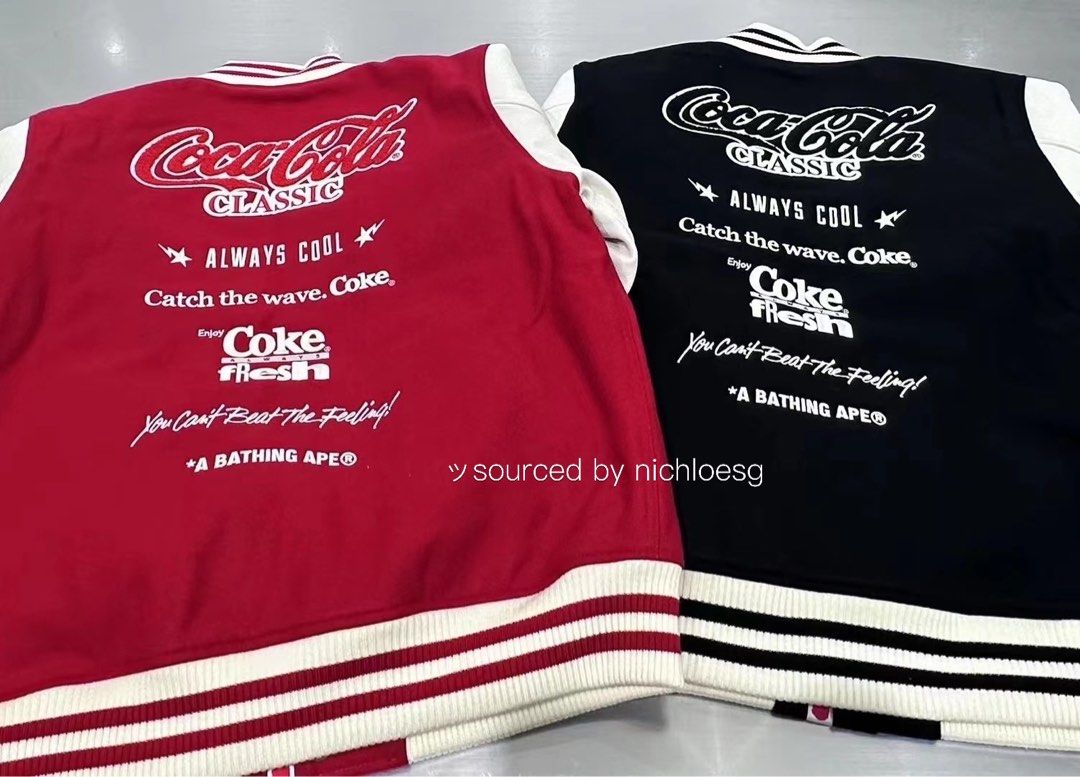BAPE X COCA COLA VARSITY JACKET, Men's Fashion, Coats, Jackets and ...