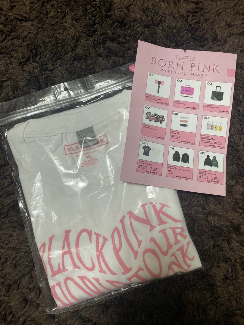 BLACKPINK BORN PINK Tour T-Shirt (White), Hobbies & Toys, Memorabilia ...