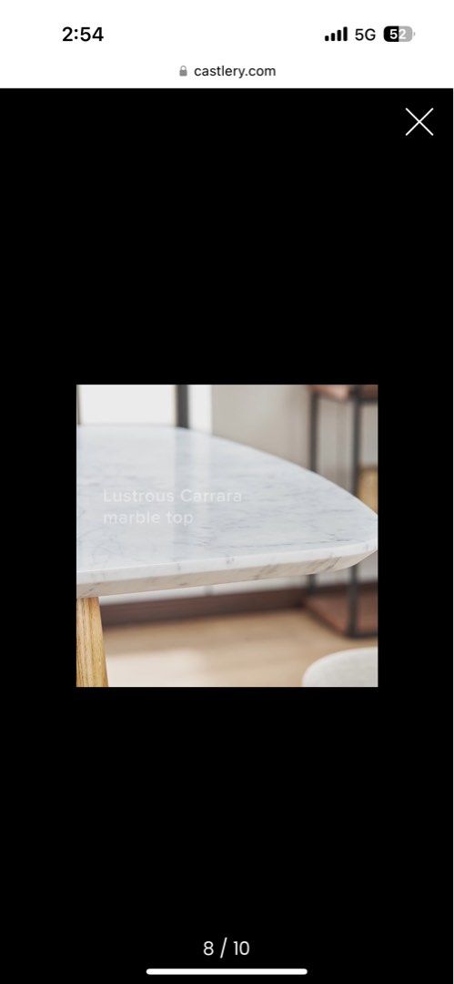 Castlery Kelsey Marble Dining Table Natural Ash, Furniture & Home ...