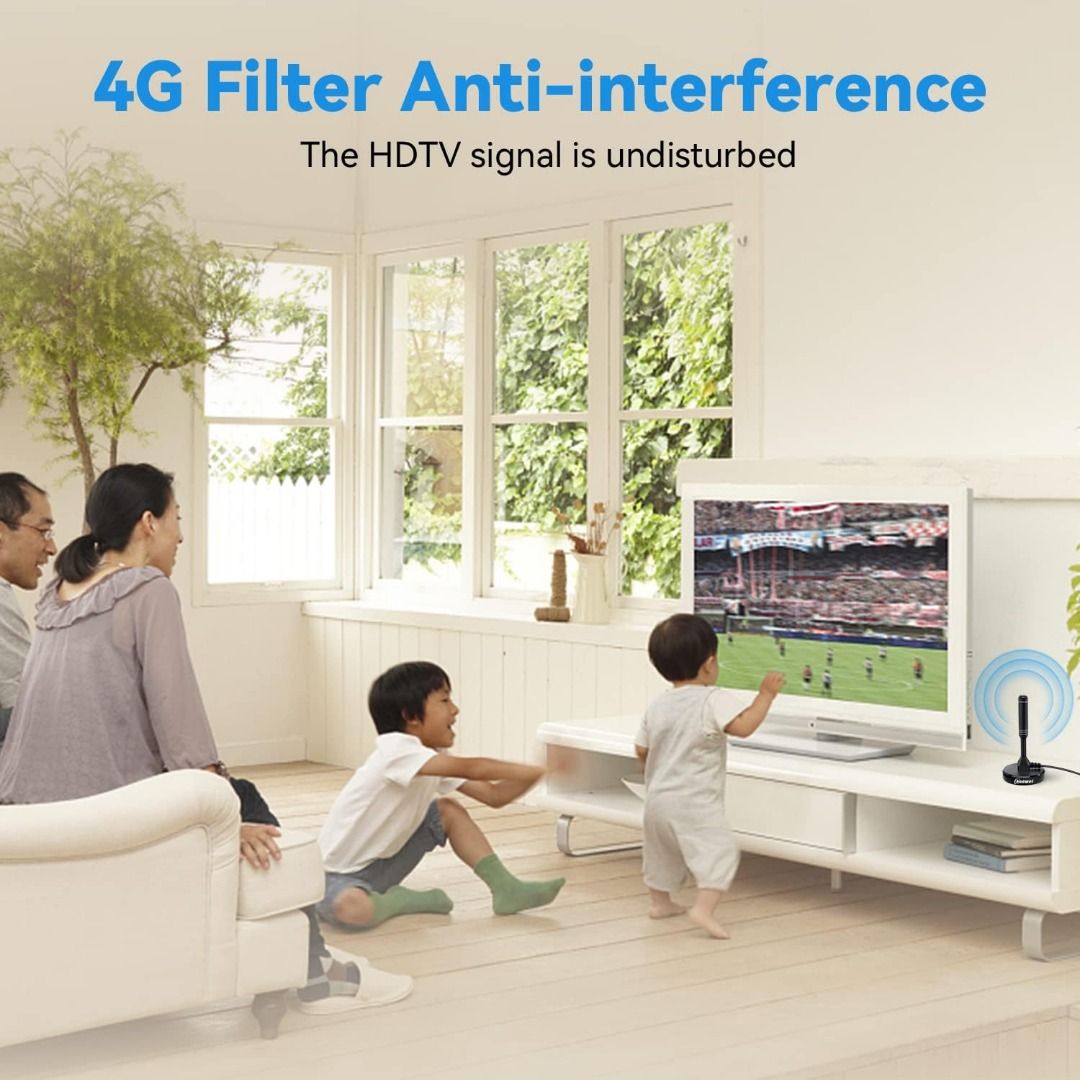 Chaowei DVB66 High Gain Freeview TV Aerial- Portable Indoor/Outdoor HD ...