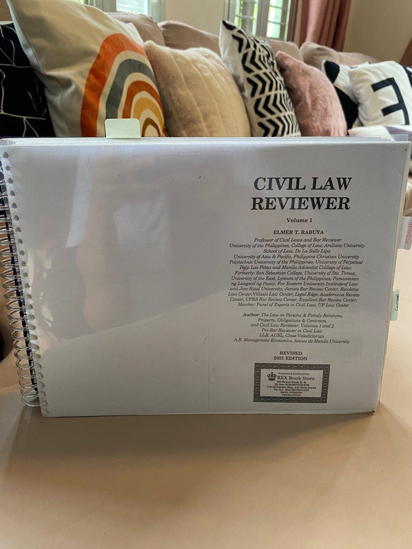 Civil Law Reviewer Volume 1 2021 Edition by Elmer T. Rabuya, Hobbies ...