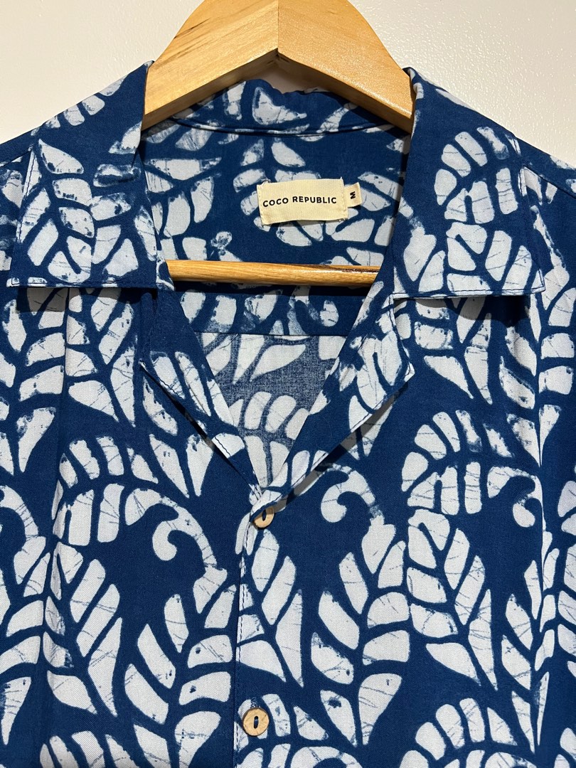 Coco Republic Blue/White Resort Polo (Medium/Regular Fit), Men's ...