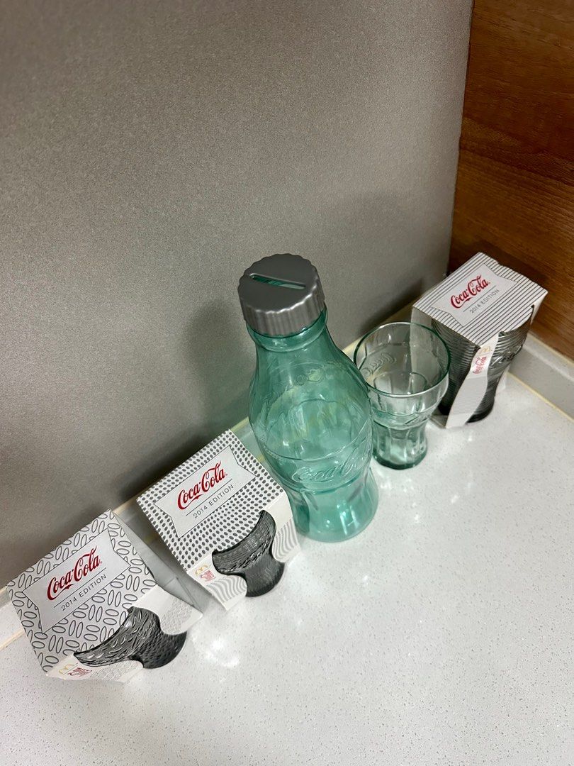 COKE COLLECTION Coca Cola (Take All) Coke Glass Coke Coin Bank, Hobbies ...