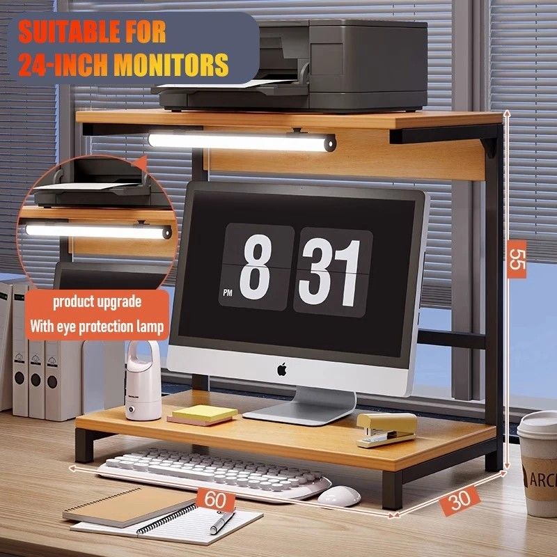 Computer height display bracket Base Desktop bookshelf Desk storage ...