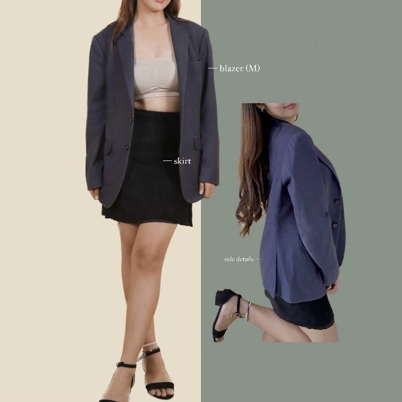 DARK BLUE BLAZER, Women's Fashion, Coats, Jackets and Outerwear on Carousell