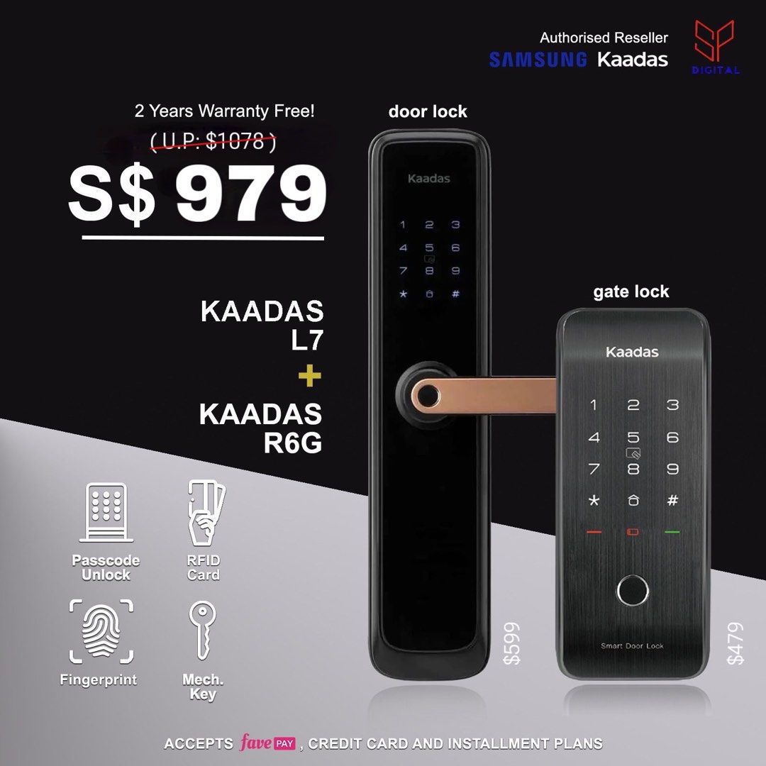 Digital lock door bundle Synchronise plus bundle Kaadas k9 and kaadas R8GD digital lock door ...