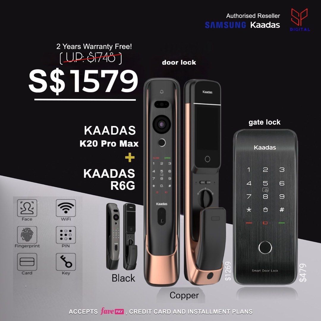 Digital lock door bundle Synchronise plus bundle Kaadas k9 and kaadas ...