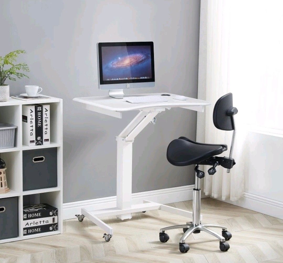 Ergonomic Height Adjustable Sit Stand Mobile Desk, Furniture & Home ...