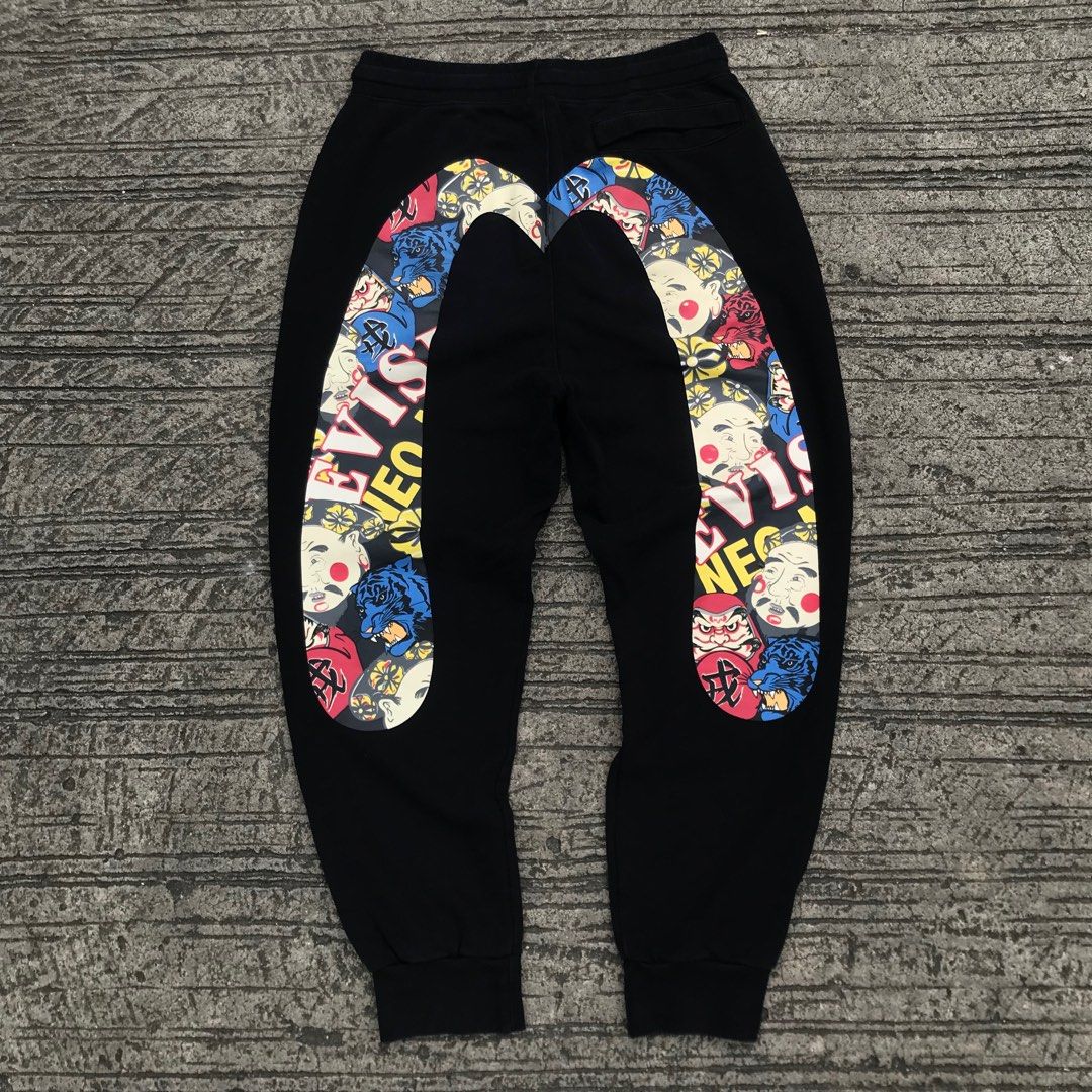 EVISU DIACOCK( jogging pants, Men's Fashion, Bottoms, Joggers on Carousell
