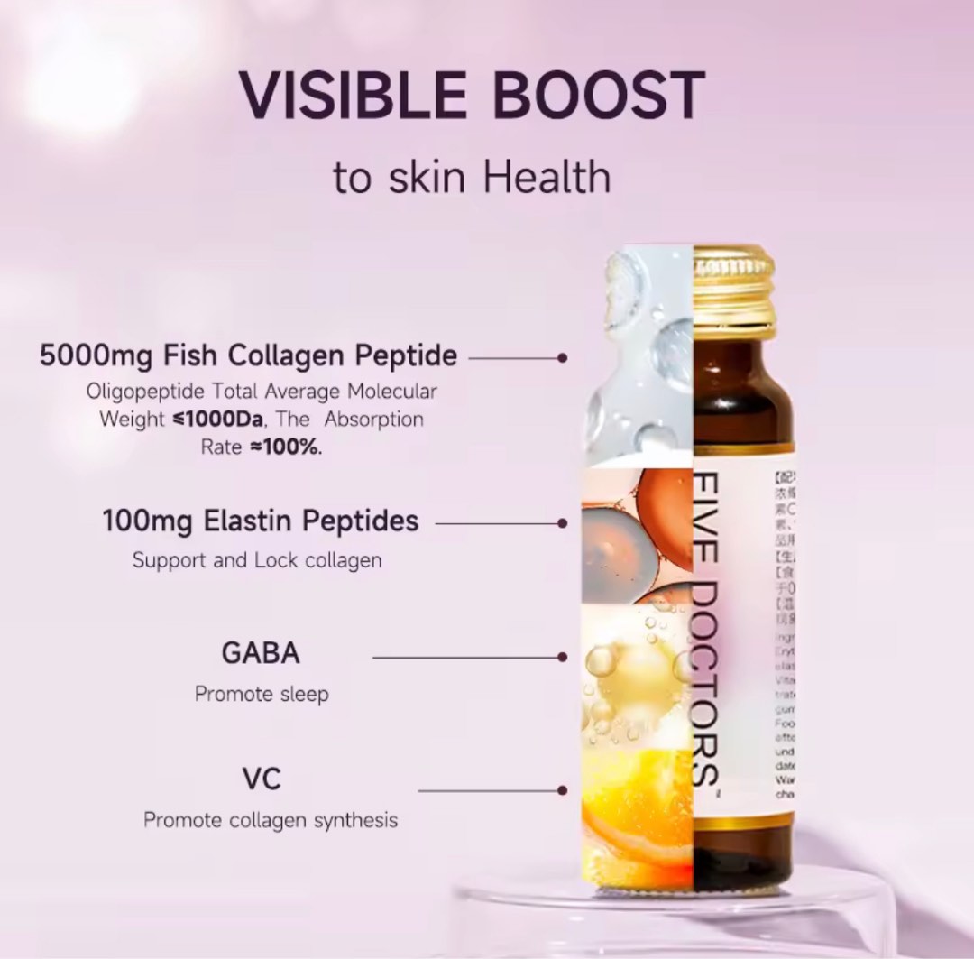 Five Doctors Collagen Peptide Vitamin C Drink, Health & Nutrition ...