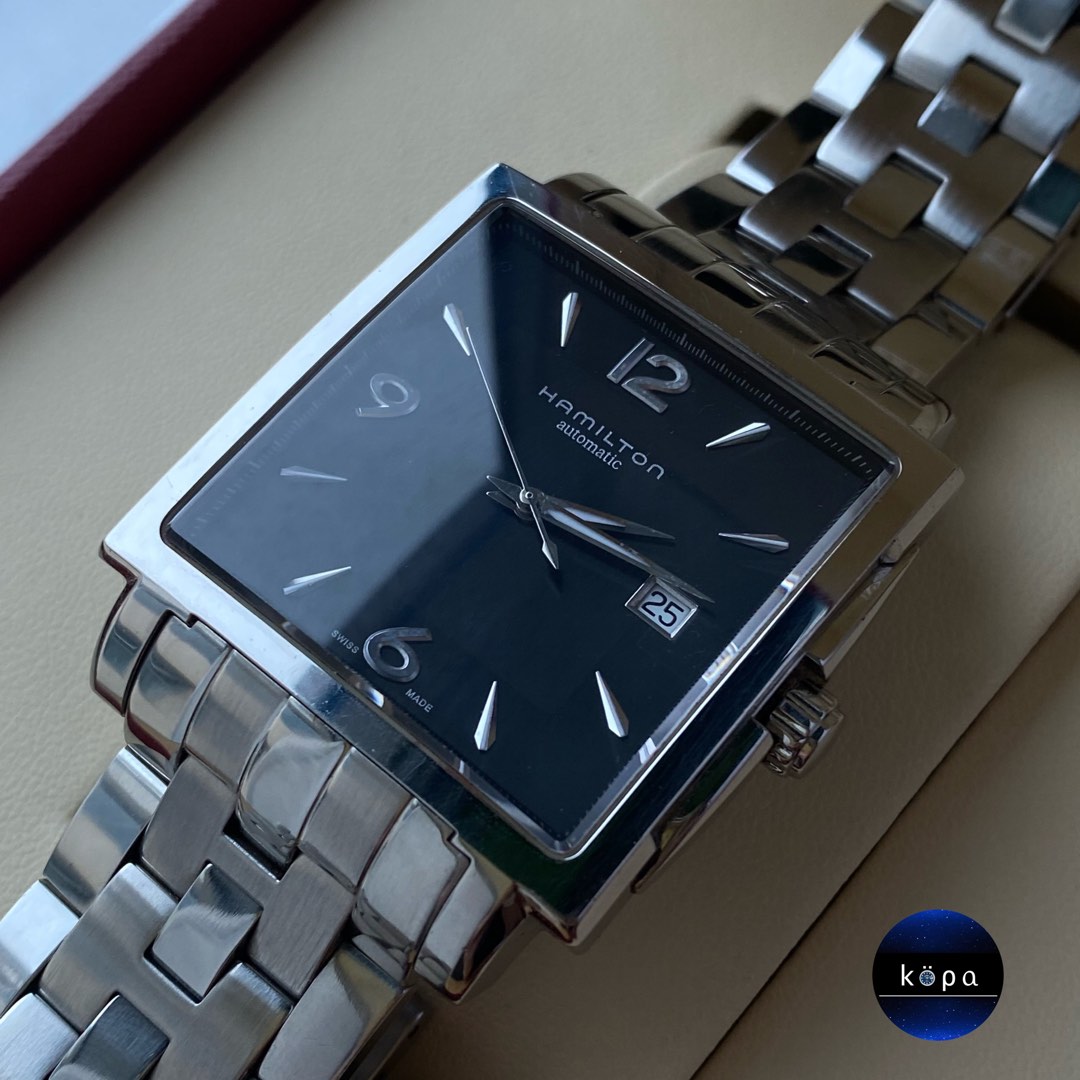 HAMILTON Automatic Square Watch for Men, Men's Fashion, Watches ...