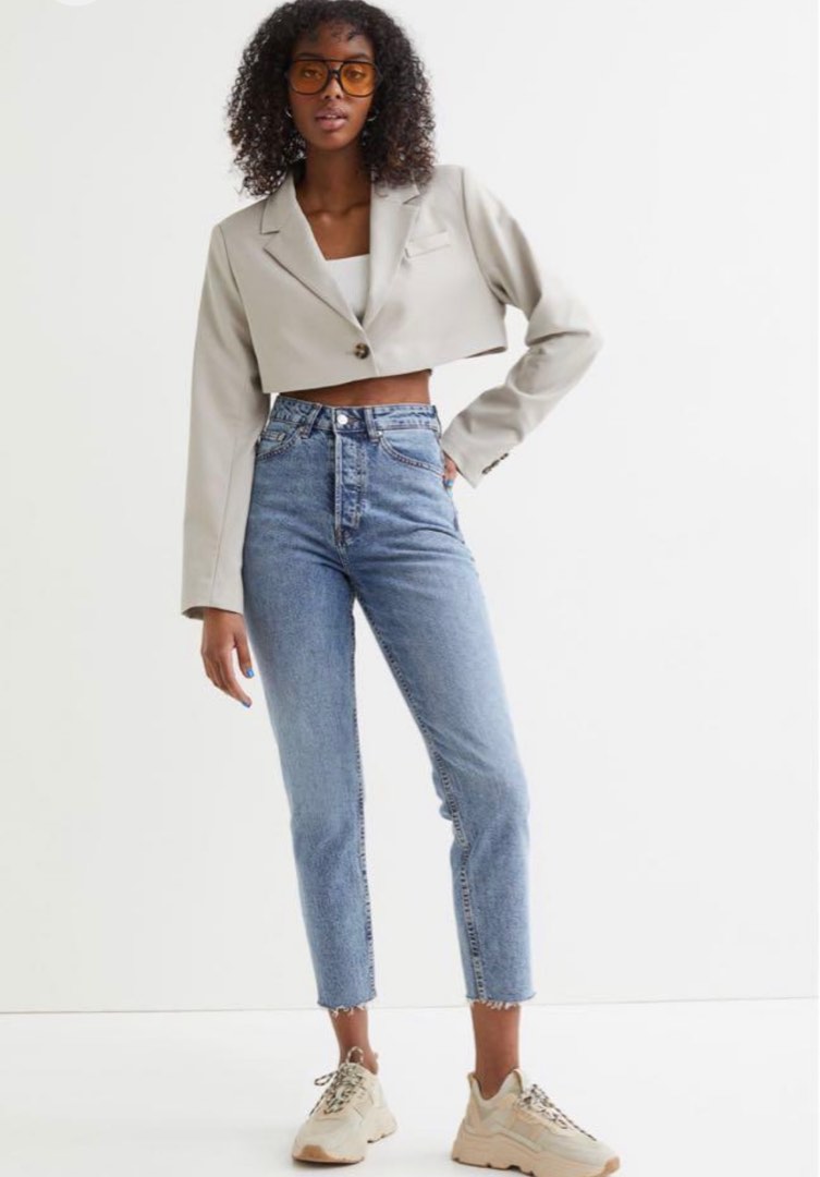 H&M Cropped Blazer, Women's Fashion, Coats, Jackets and Outerwear on ...