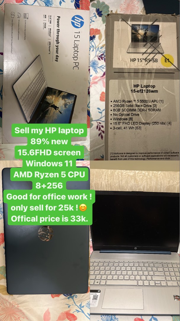 HP office laptop windows 11 8+256, Computers & Tech, Laptops ...