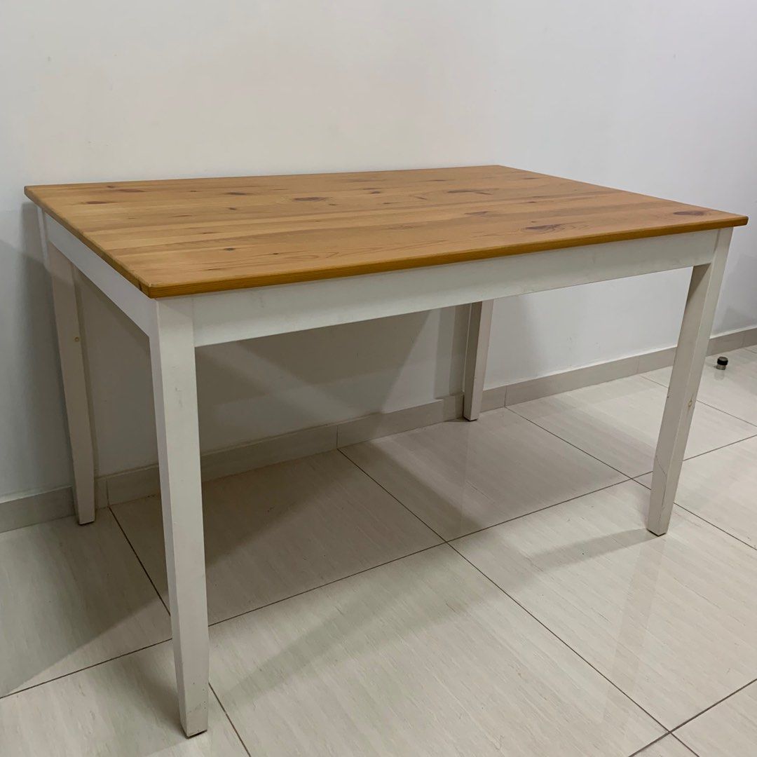 IKEA | LERHAMN Table - Wooden x White, Furniture & Home Living ...