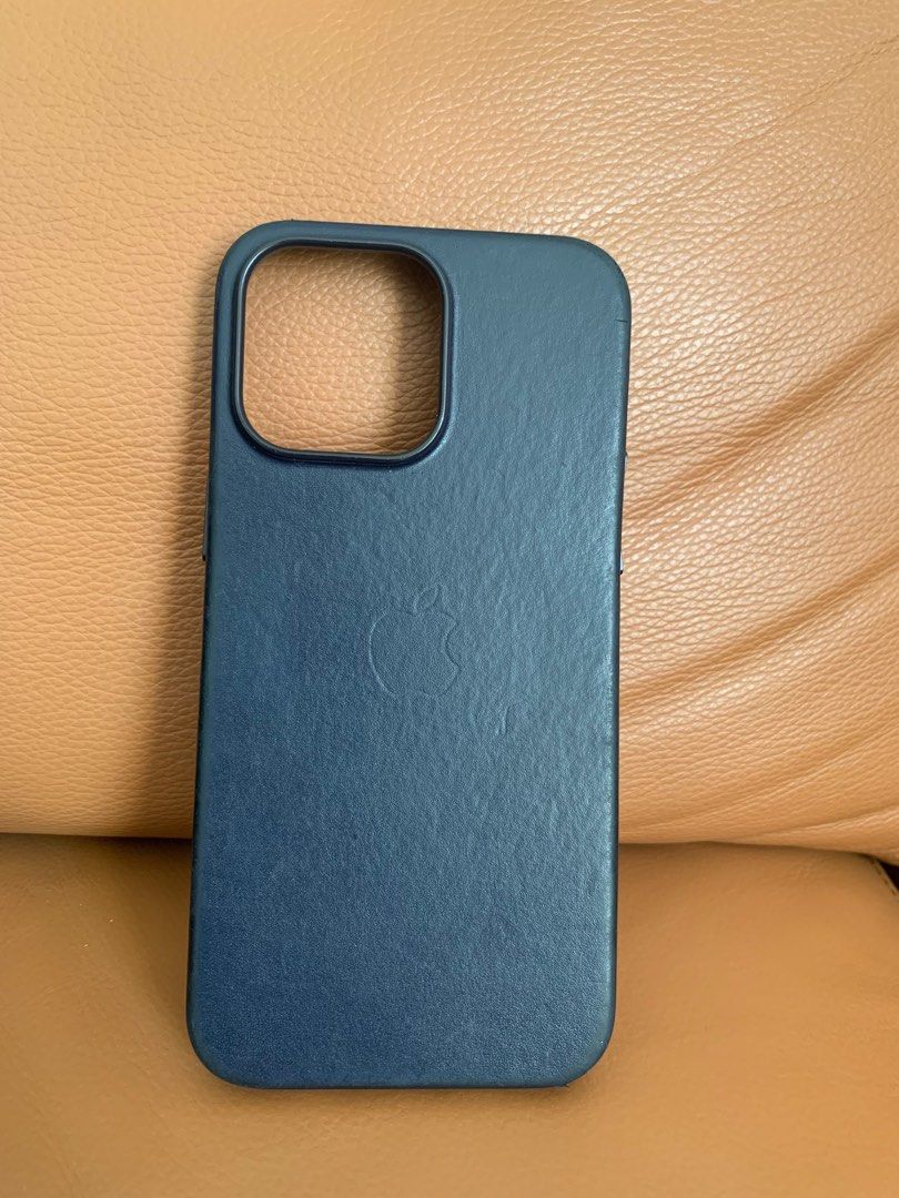 IPhone 14 Pro Max original Apple leather case midnight blue, Mobile Phones & Gadgets, Mobile ...