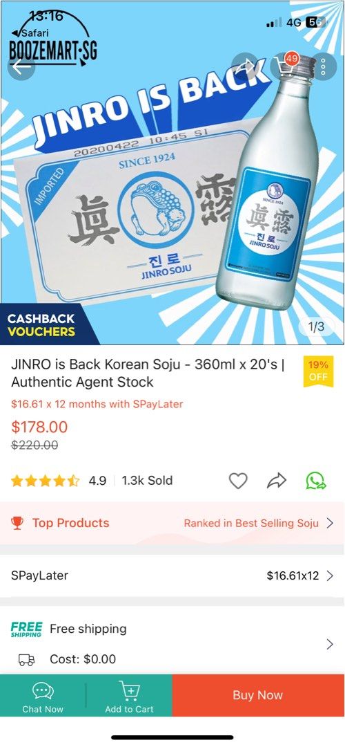 Jinro soju 1 carton brand new Jinro is back, Food & Drinks, Alcoholic Beverages on Carousell