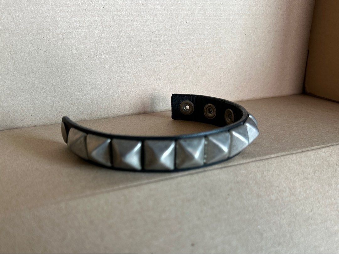 JUNYA WATANABE Leather & Square Stud Bracelet, Luxury, Accessories on Carousell