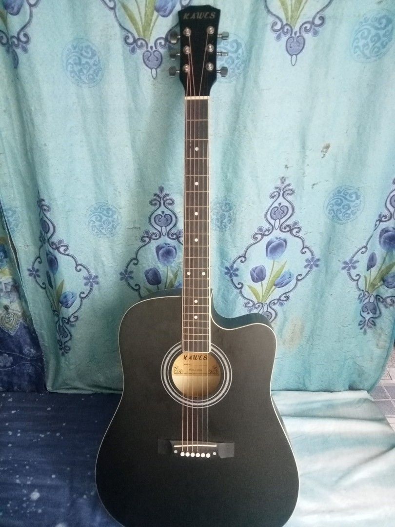 Kawes acoustic electric guitar with accessories and bag, Hobbies & Toys ...