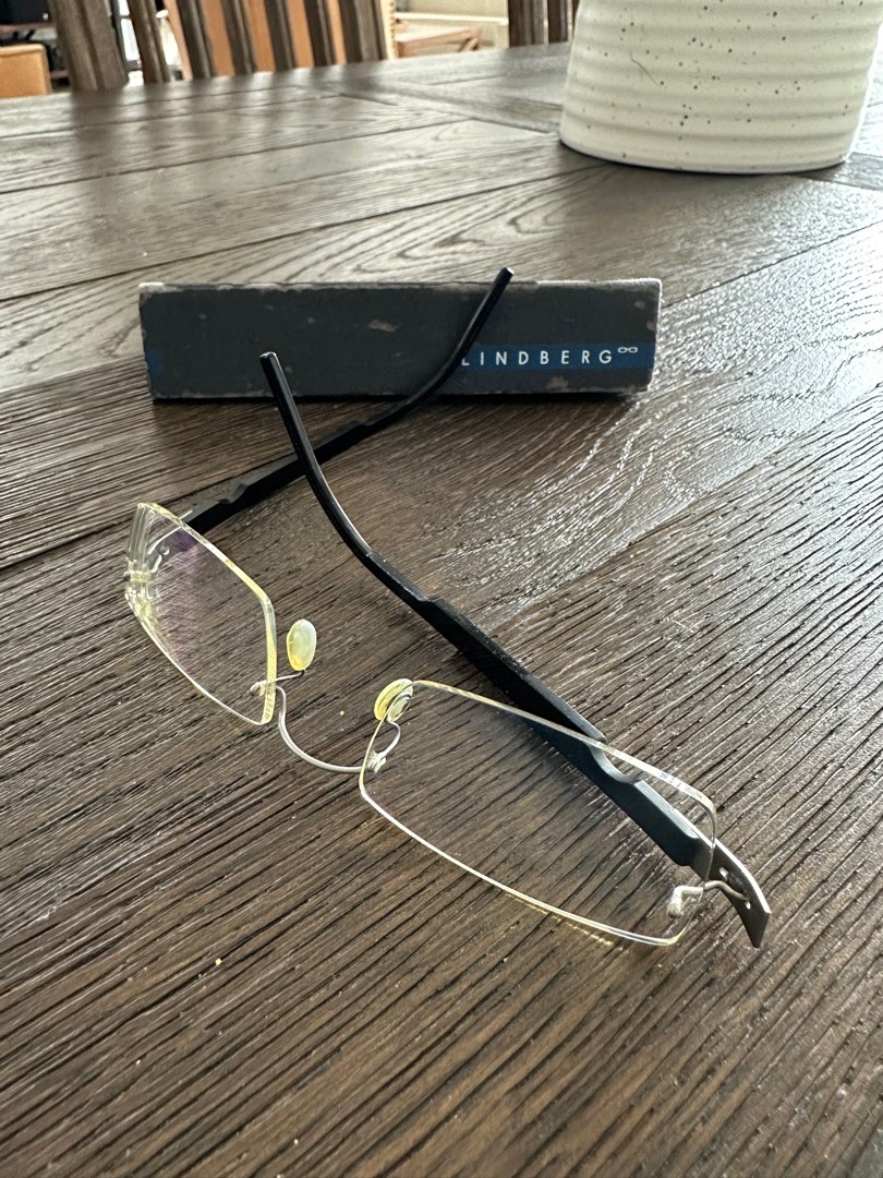 Lindberg rimless frame with case, Men's Fashion, Watches & Accessories ...