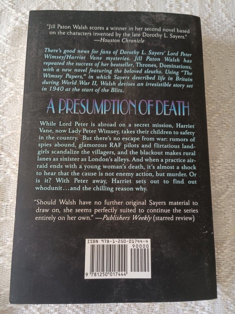 Lord Peter Wimsey / Harriet Vane Mystery / A Presumption of Death ...