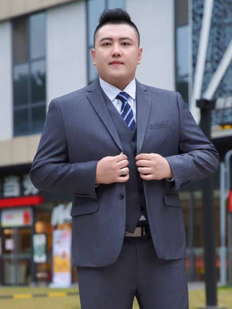 Men plus size suit Black Grey blue 2pc /3pc men plus size suits plus ...