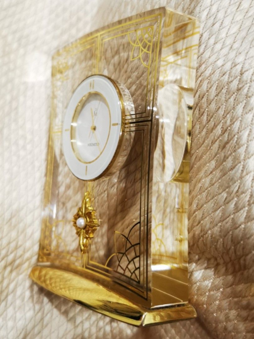 Mikimoto clock with pearl and gold detail, Furniture & Home Living ...